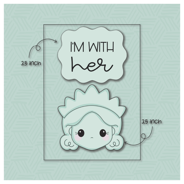 I'm with HER Lady Liberty 2 Piece Cookie Cutter Set - Sweetleigh