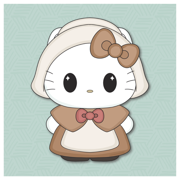 Pilgrim Girl Kitty Cookie Cutter - Sweetleigh