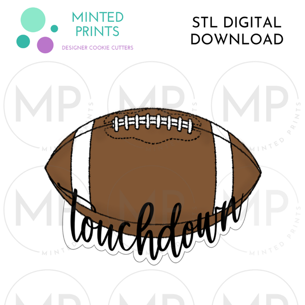 Touchdown Football Cookie Cutter STL DIGITAL DOWNLOAD - Sweetleigh