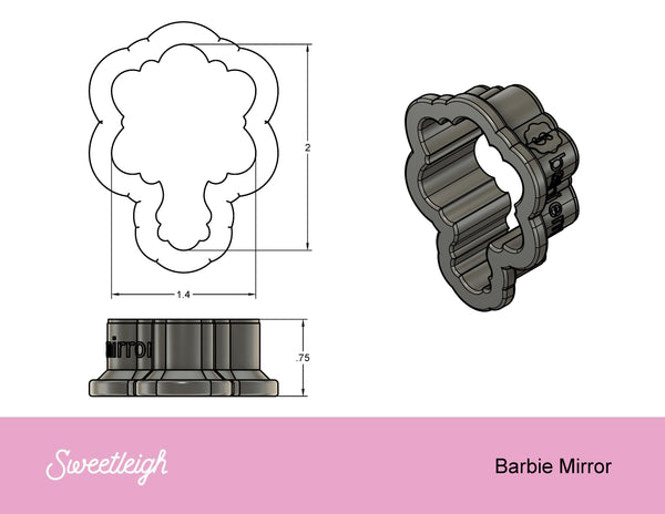 Barbie Mirror Cookie Cutter - Sweetleigh