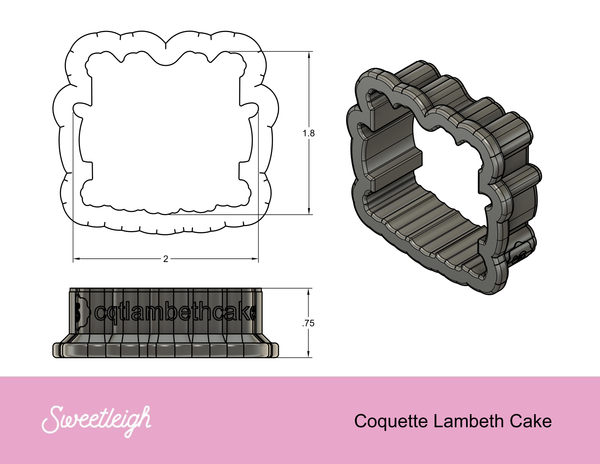 Coquette Lambeth Cake 1 Cookie Cutter - Sweetleigh