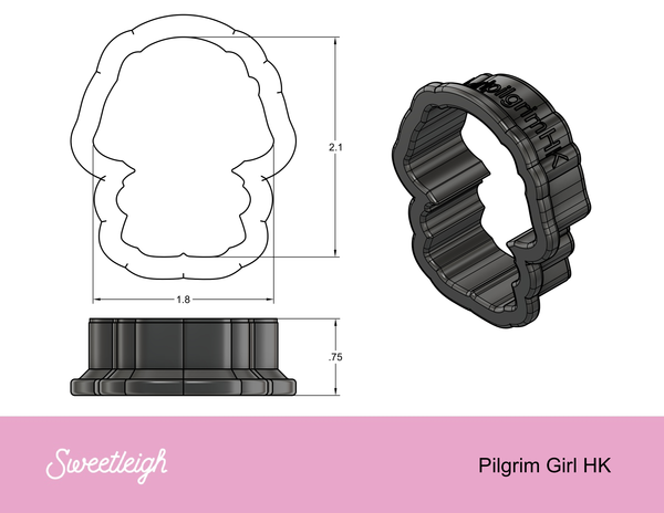 Pilgrim Girl Kitty Cookie Cutter - Sweetleigh