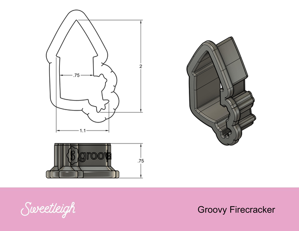 Groovy Firecracker Cookie Cutter - Sweetleigh