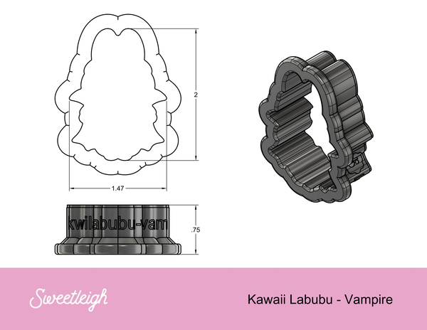 Kawaii Labubu Vampire Cookie Cutter - Sweetleigh