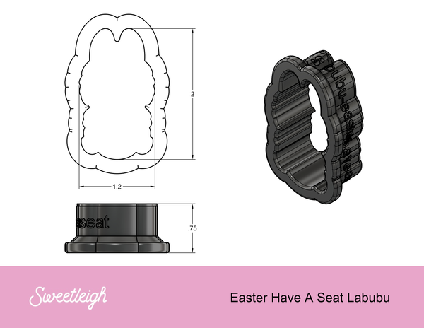 Easter Have A Seat Labubu Cookie Cutter - Sweetleigh