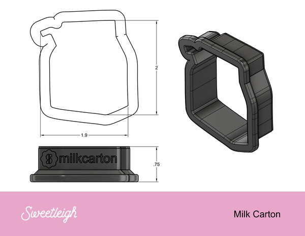 Milk Carton Cookie Cutter - Sweetleigh