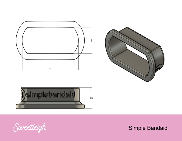 Simple Band-Aid Cookie Cutter - Sweetleigh