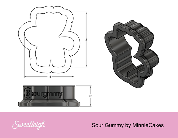 Sour Gummy Cookie Cutter by MinnieCakes - Sweetleigh