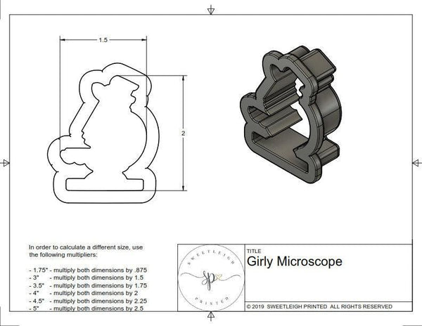 Girly Microscope Cookie Cutter - Sweetleigh