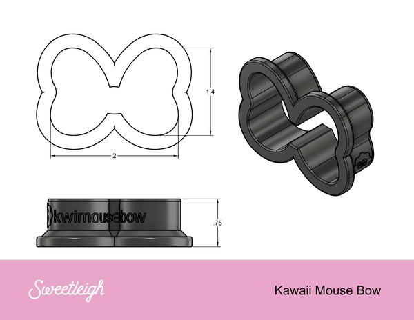 Kawaii Mouse Bow Cookie Cutter - Sweetleigh