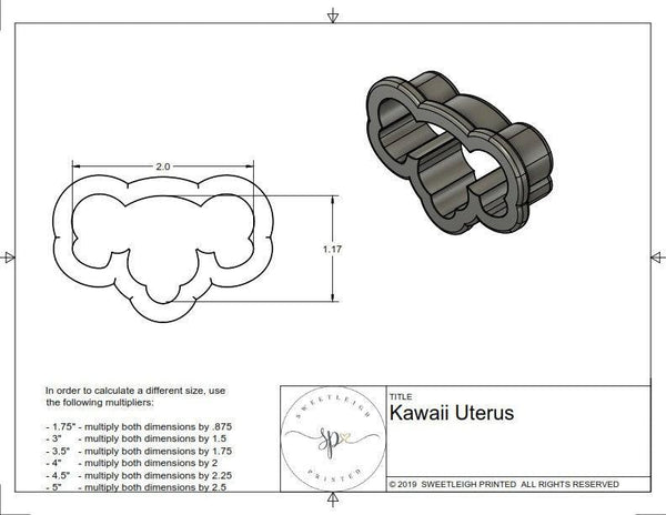 Uterus Cookie Cutter - Sweetleigh